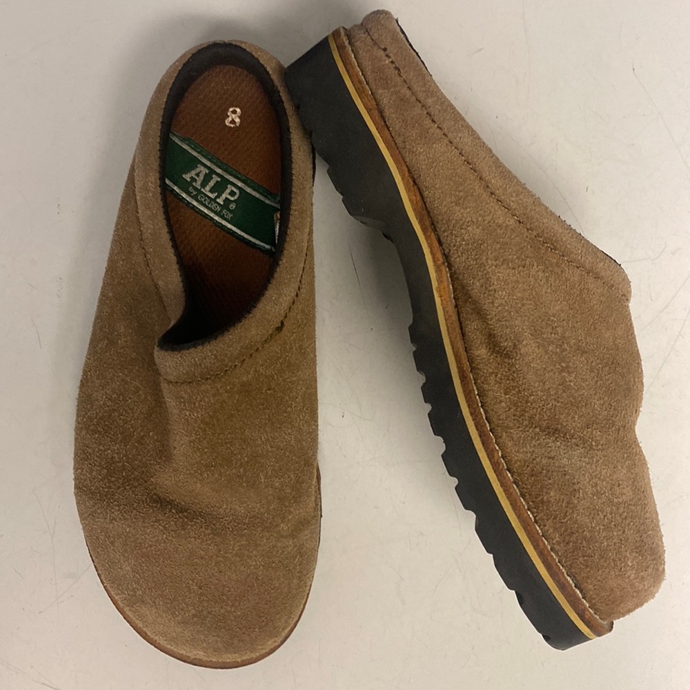 Alp By Golden Fox Suede Leather Mule Shoes Size 8 - Gem